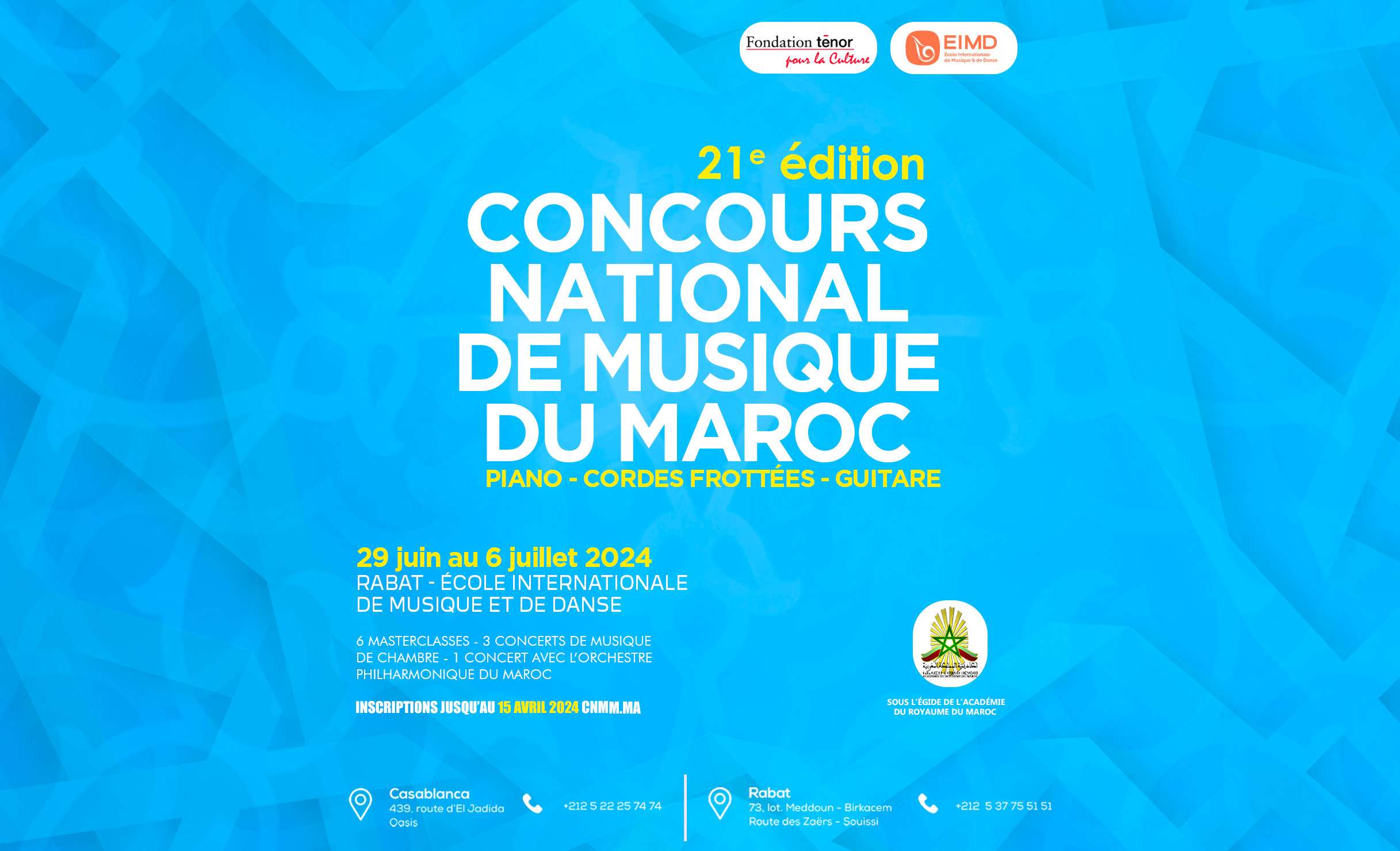 Le Concours National de Musique du Maroc de retour à Rabat