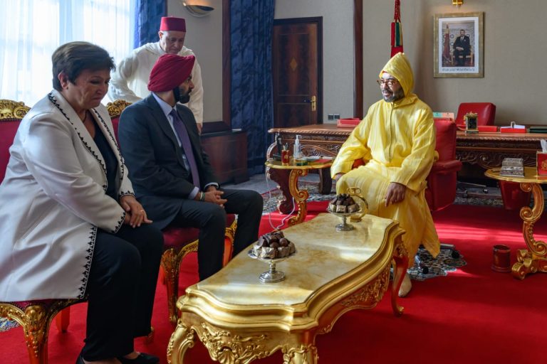 Le roi Mohammed VI reçoit les patrons du FMI et de la Banque mondiale