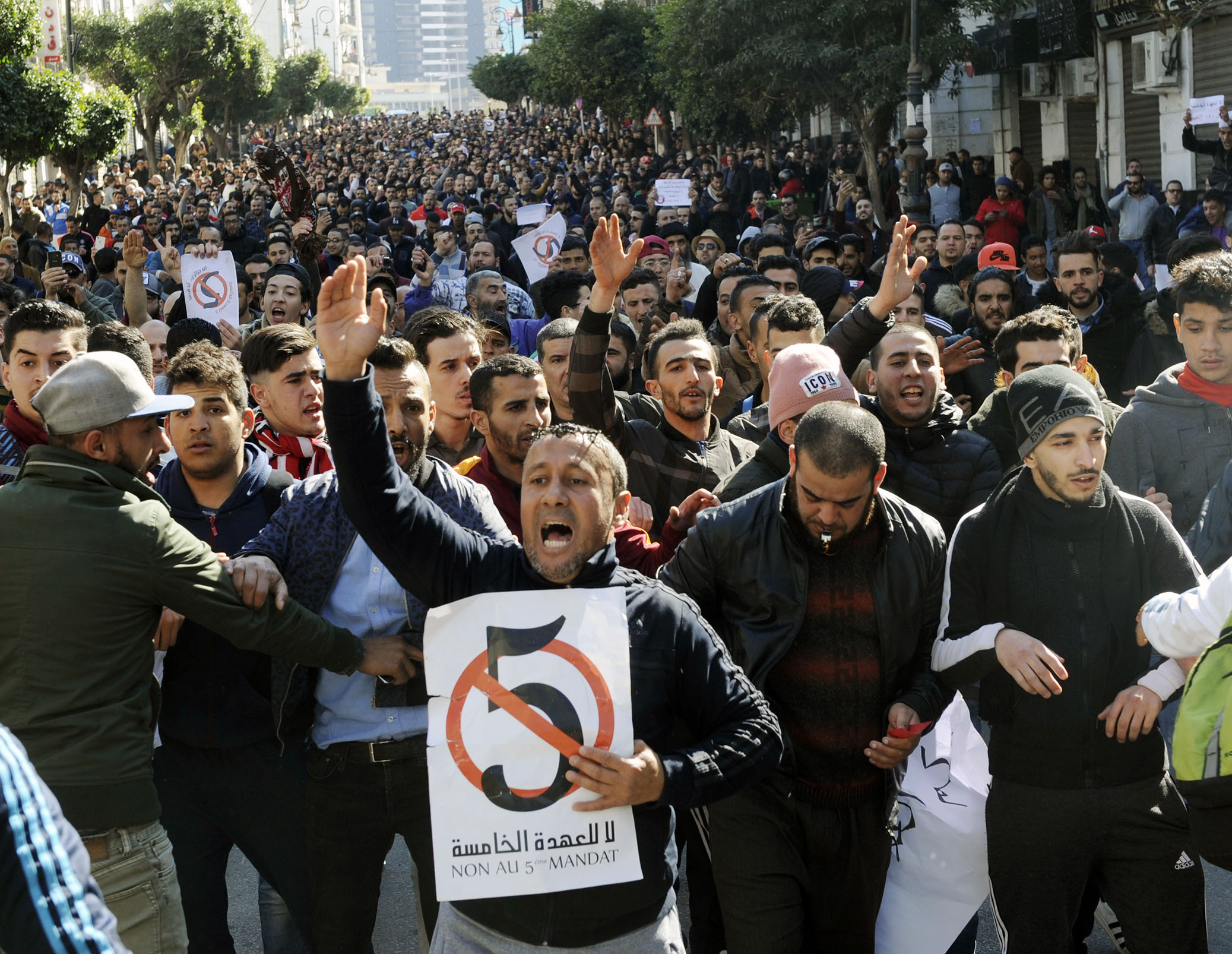 Algerians Protest Against Abdelaziz Bouteflikas Fifth Term Referring