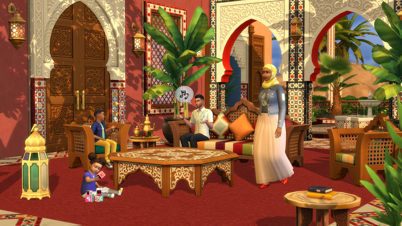 The new The Sims 4 Courtyard Oasis Kit inspired by Moroccan riads