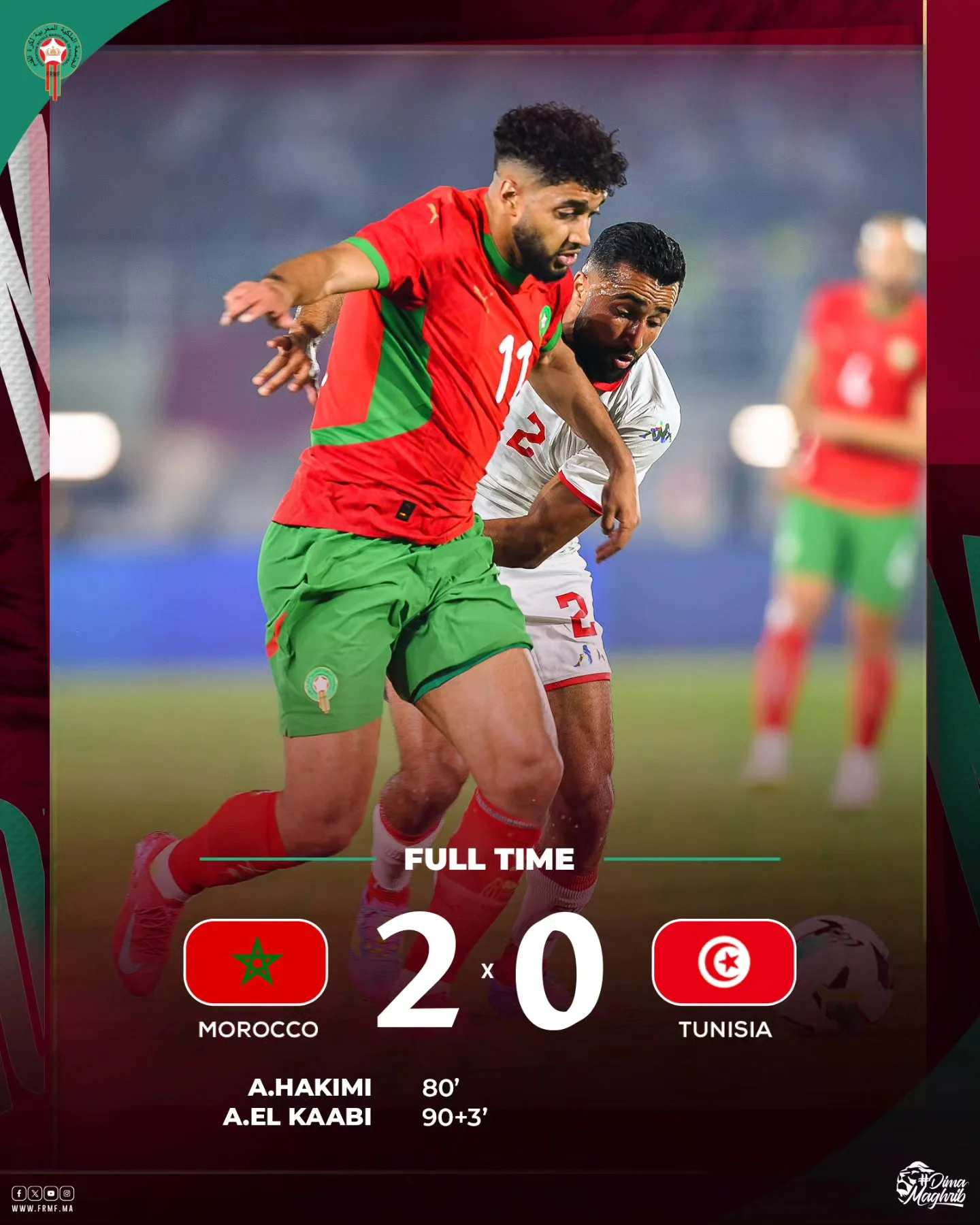 Morocco defeats Tunisia 2-0 in friendly match